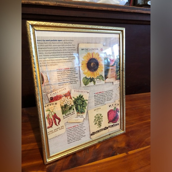 Accents | 952a Mid Century Metal Photo Frame With Seed Packet Mag ...